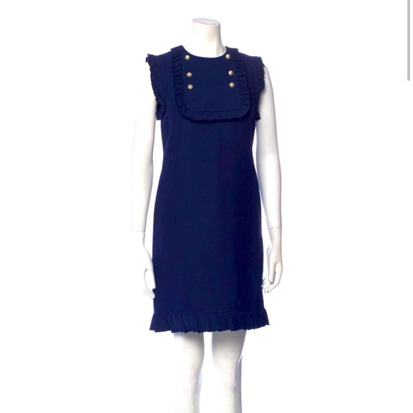 Gucci | Dresses | Gucci Shift Blue Mini Dress | Poshmark